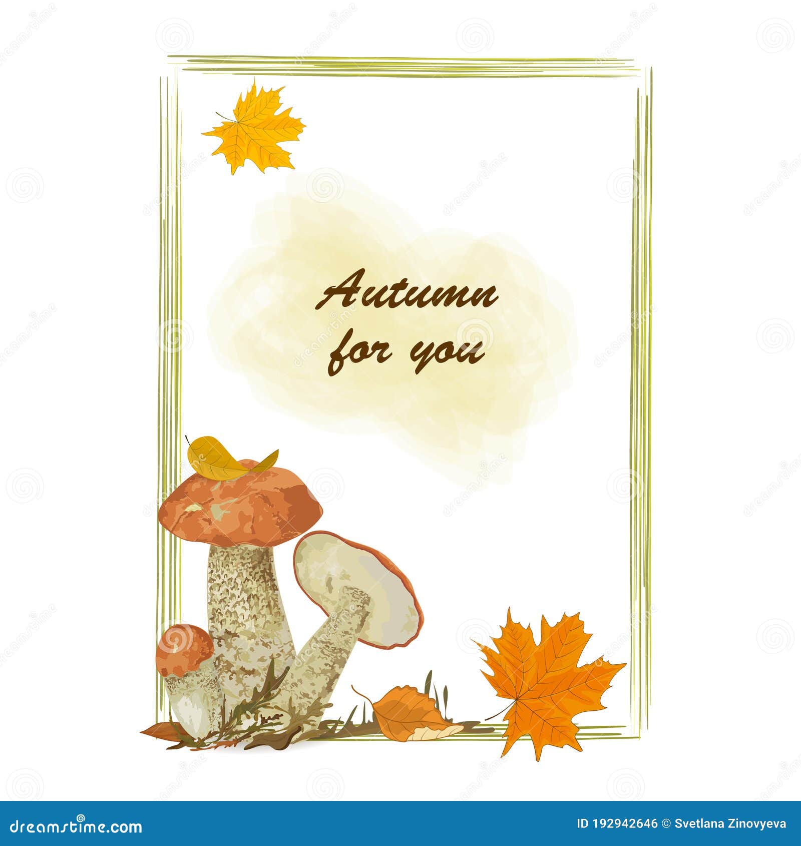 Vertical Vector Frame with Forest Mushrooms To Decorate Your Projects ...