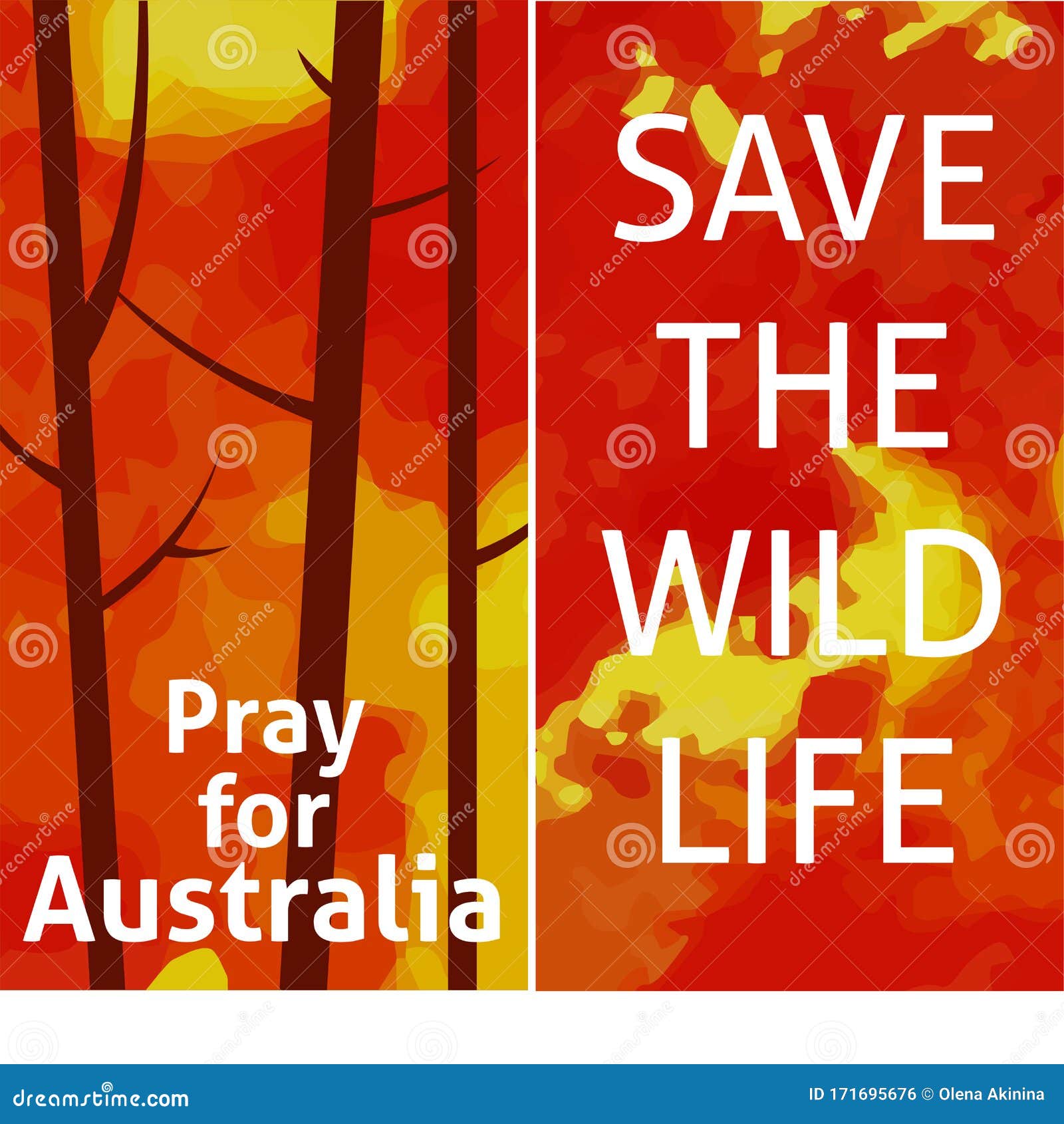 A Vertical Vector Image for a Smartphone with a Fire, a Text Save the ...