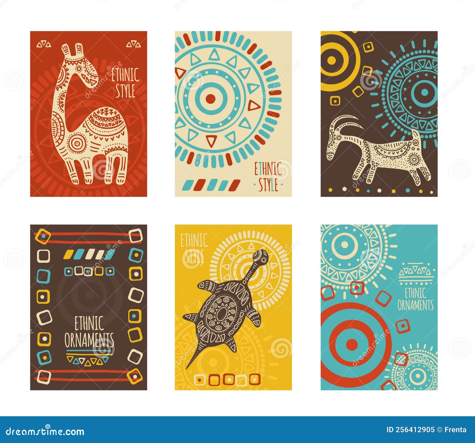 Vertical Vector Poster, Template Card, Sticker with Geometric Patterns ...