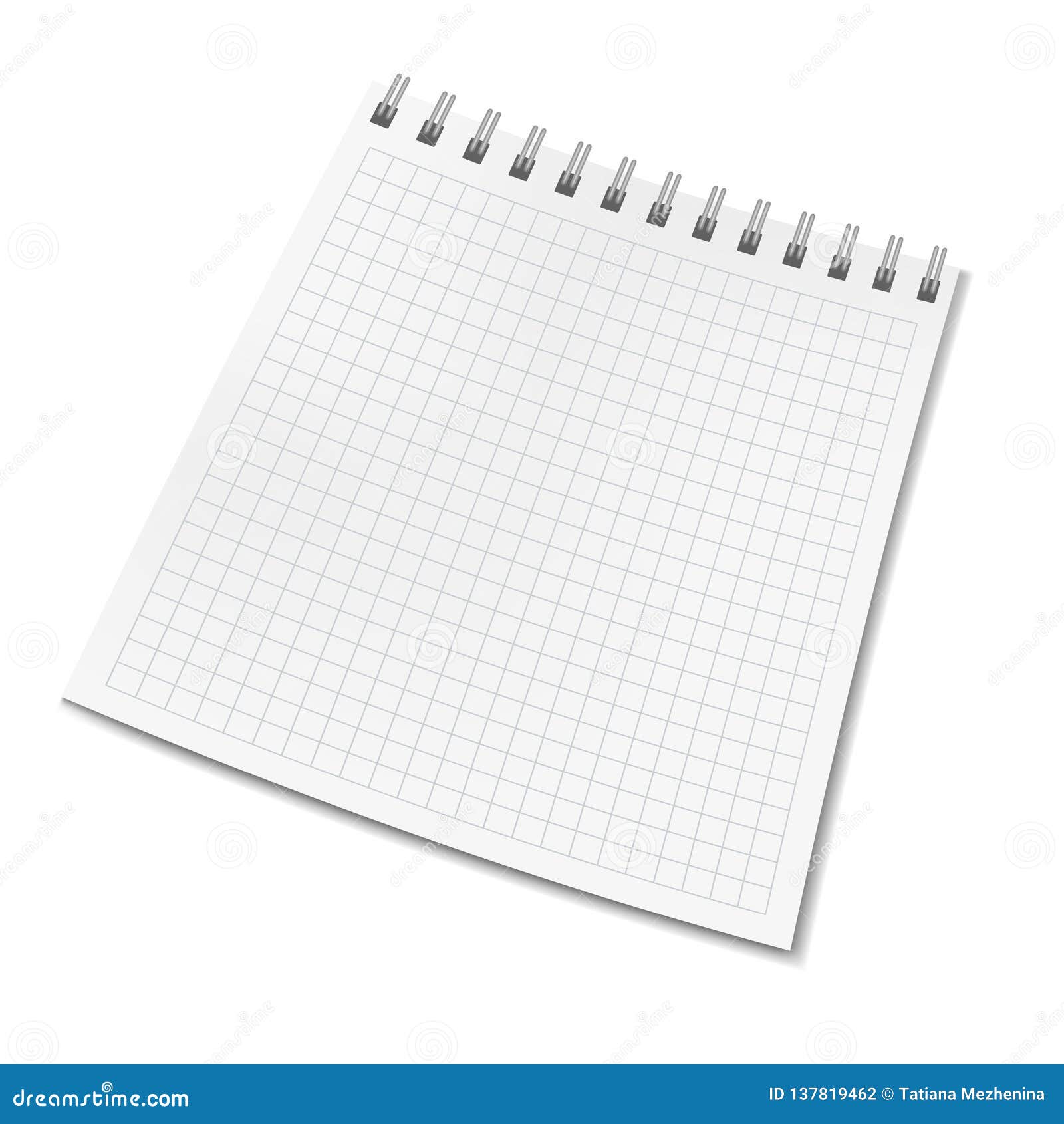 Vertical Vector Realistic Square Ruled Notebook Stock Vector ...