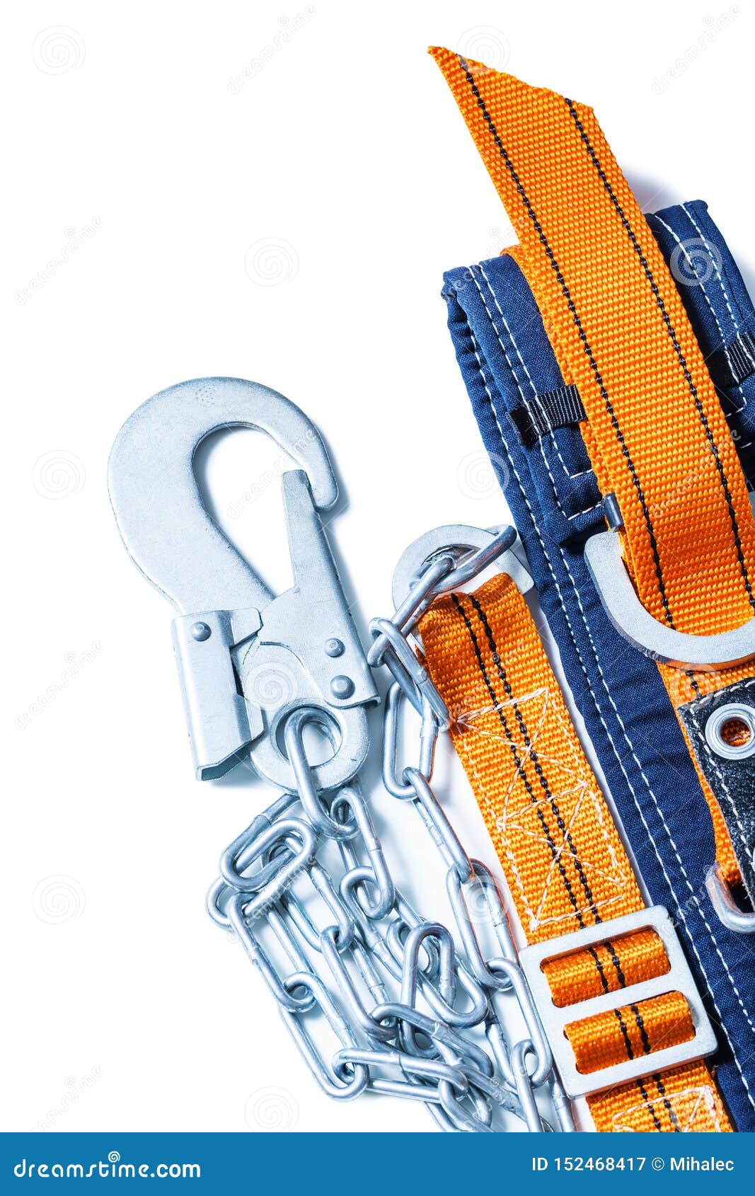 Vertical Version Construction Tool Safety Harness Isolated on White ...