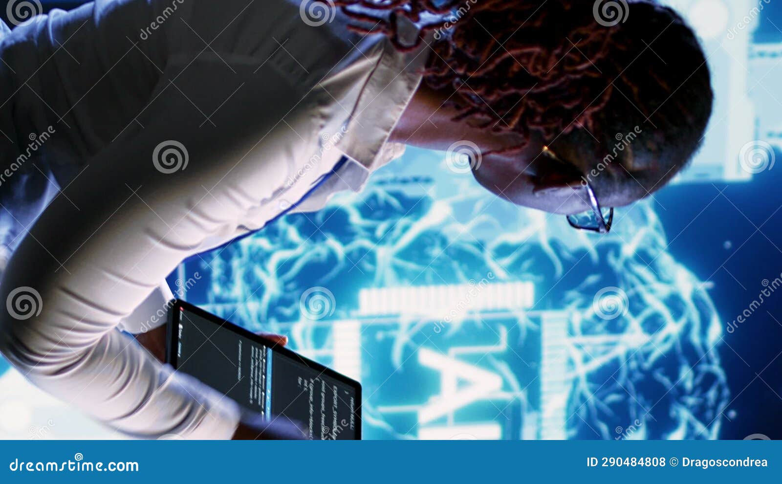 Vertical Video AI Contractor Runs Code in Data Center Stock Footage ... Vertical Video AI Contractor Runs Code in Data Center Stock Footage ...
