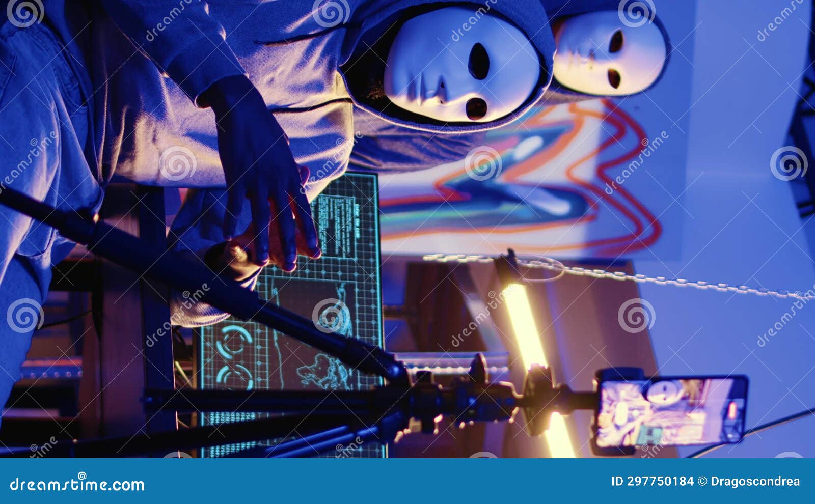 Vertical Video Anonymous Hackers Film Ransom Video Stock Footage ...