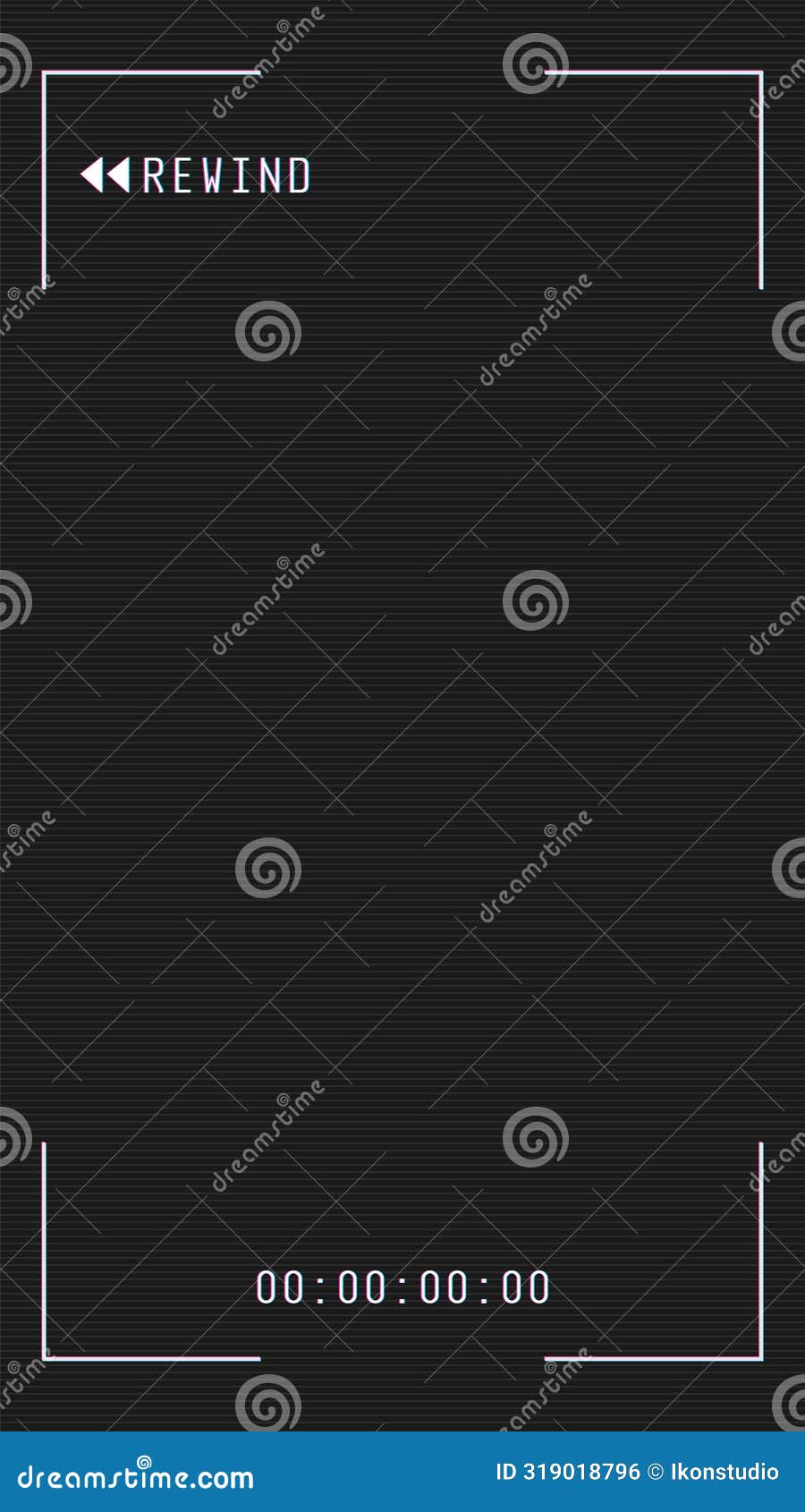 Vertical Video Camera Overlay Rewind on Black Stock Illustration ...