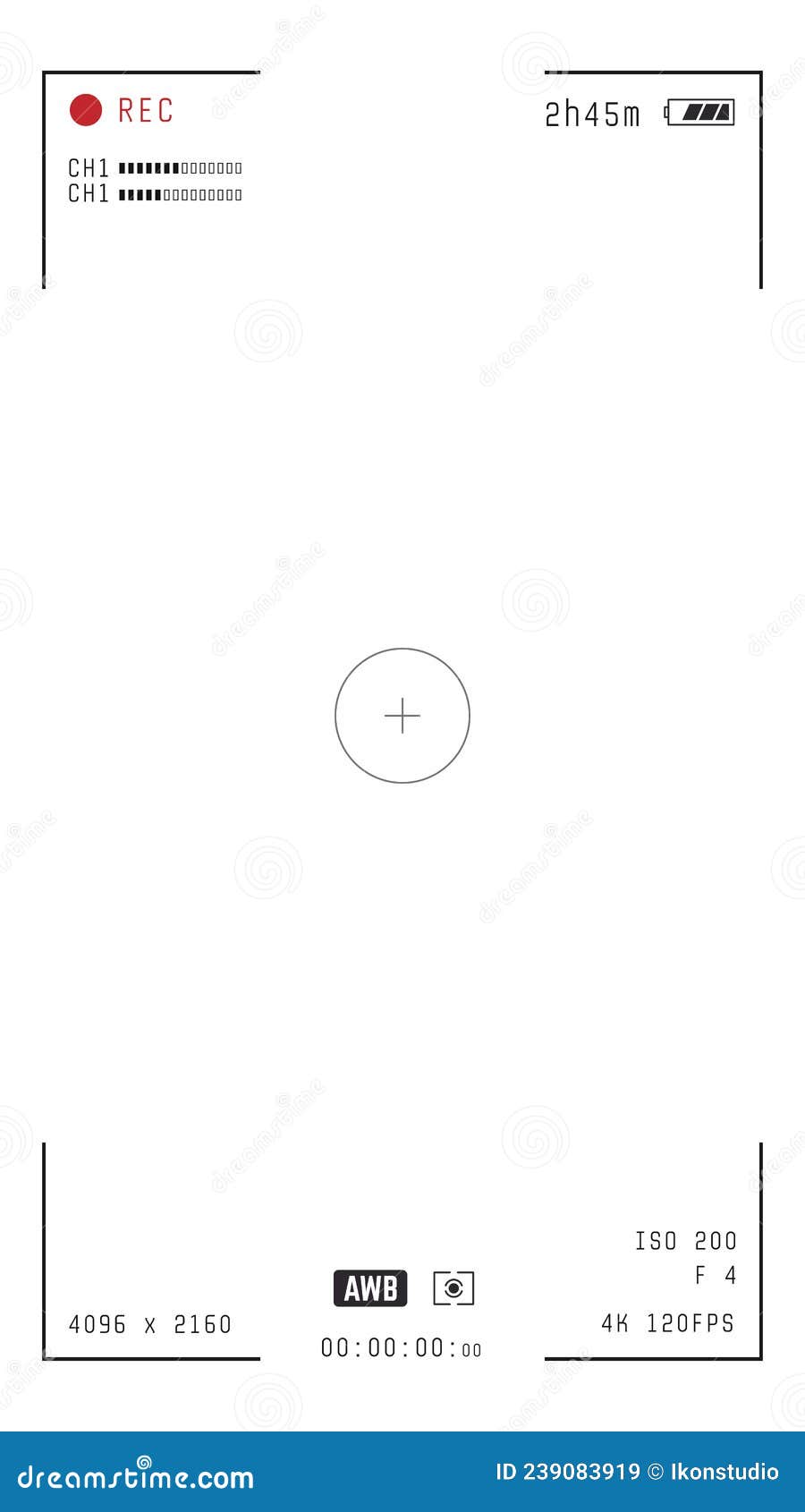 Vertical Video Camera Overlay Stock Vector - Illustration of isolated ...