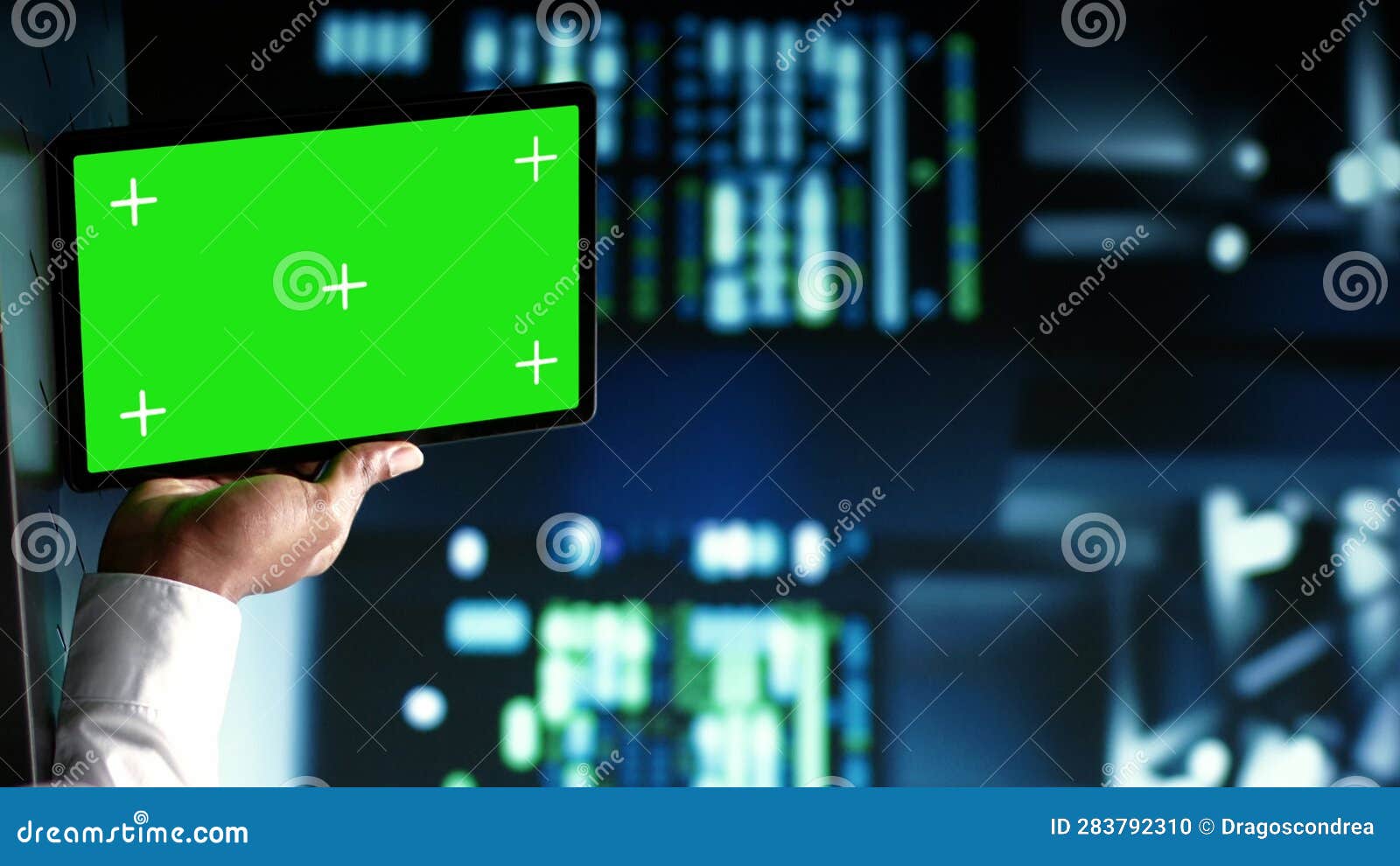 Vertical Video Chroma Key Tablet Server Scan Stock Footage - Video of ...