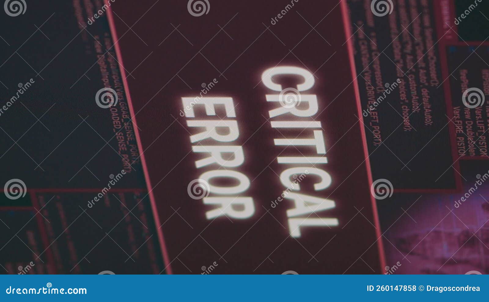 Vertical Video Computer Showing Hacking Alert And Critical Error