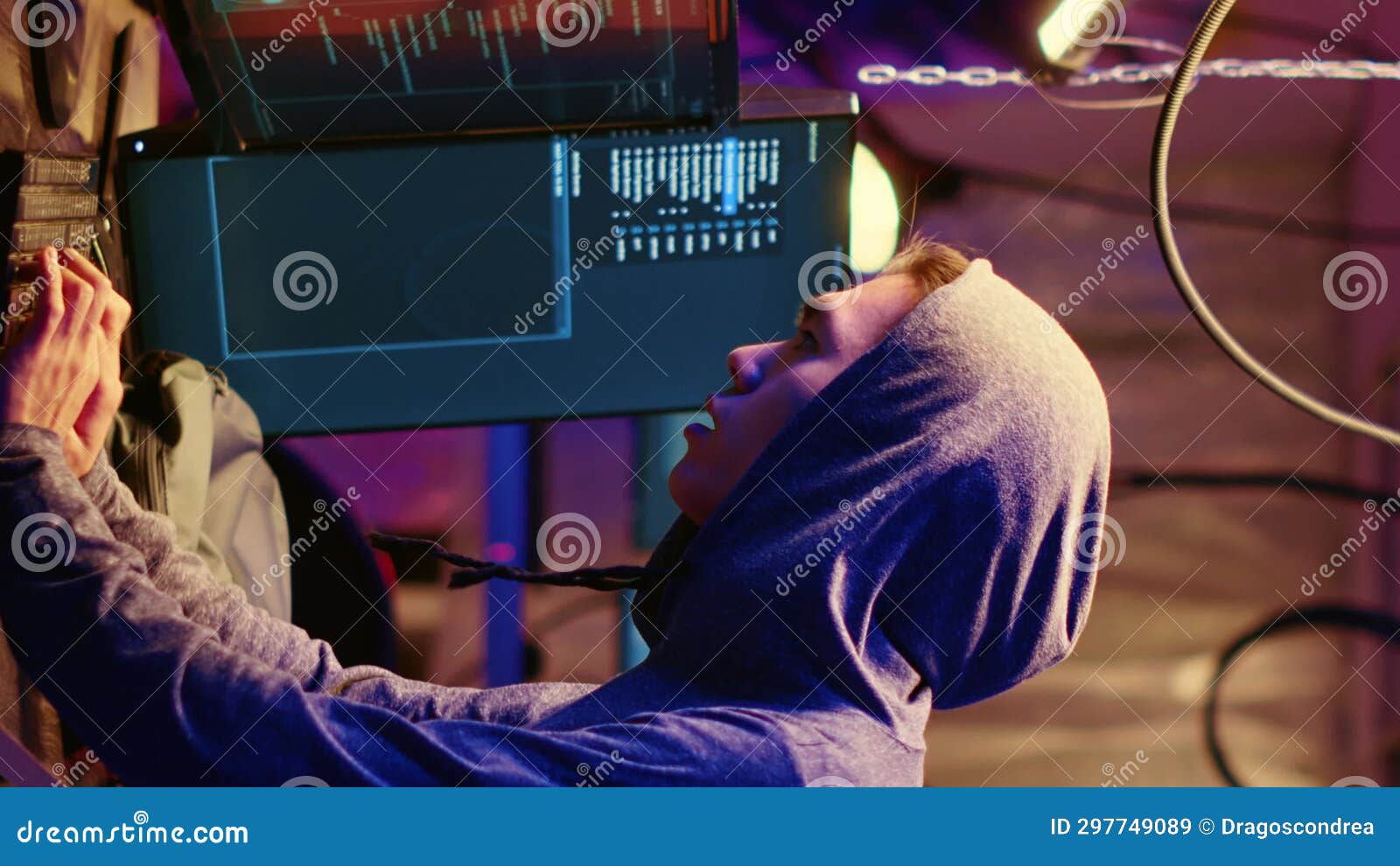 Vertical Video Cybercriminals Run from Police Stock Video - Video of ...