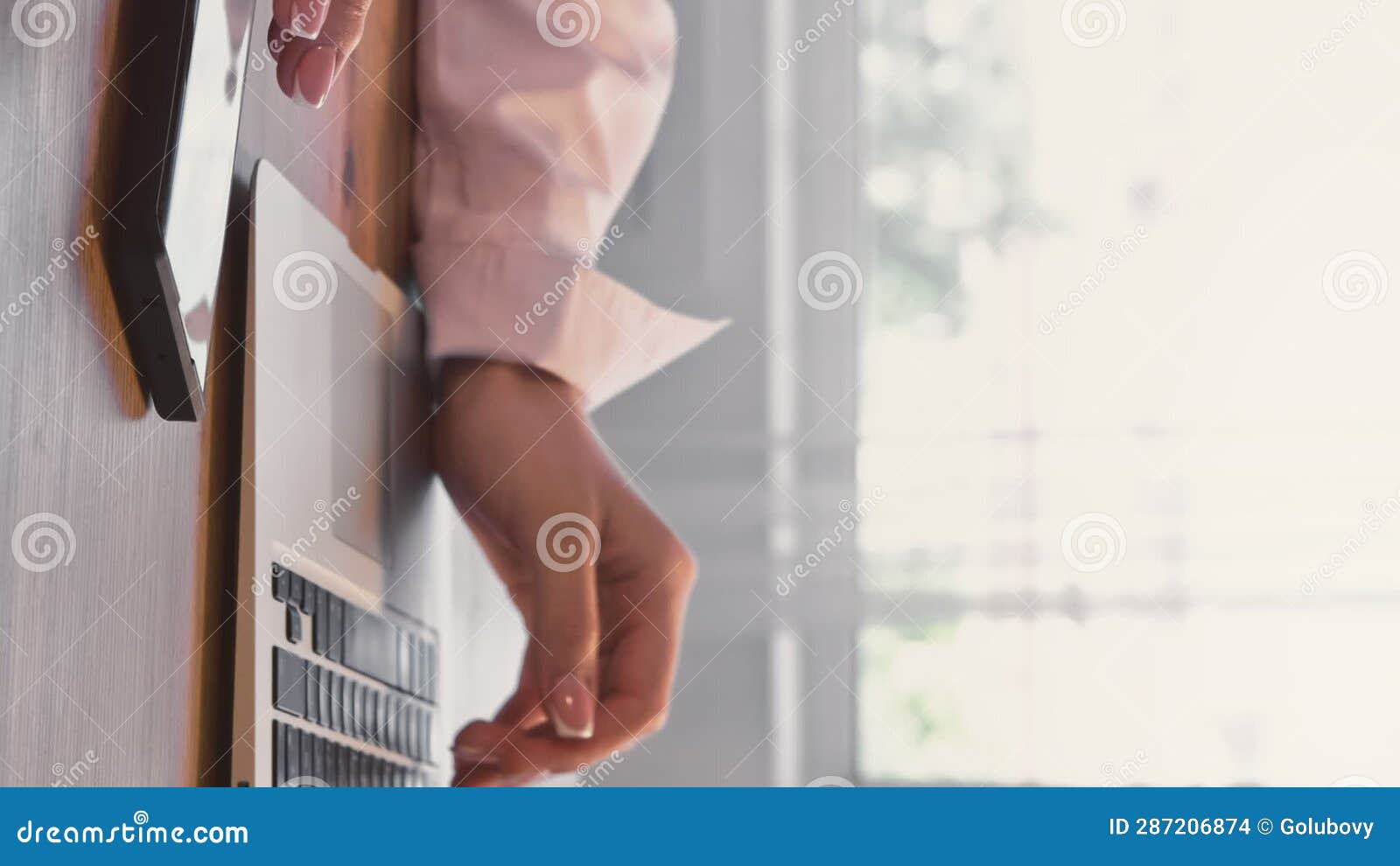 Vertical Laptop Work Remote Job Woman Hands Type Stock Footage - Video ...
