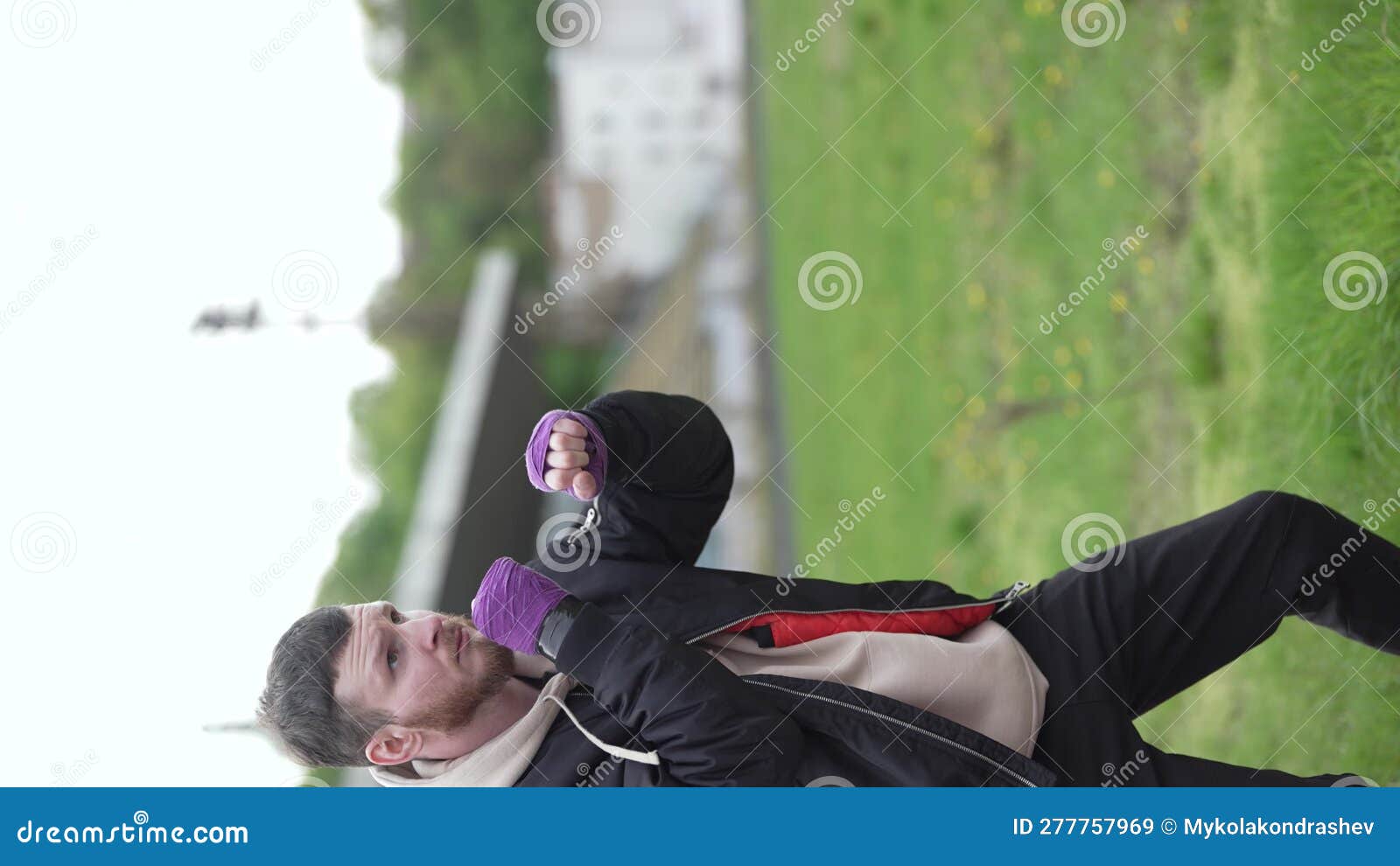 Vertical Video of an Athlete Guy Boxer Who is Training Stock Video ...