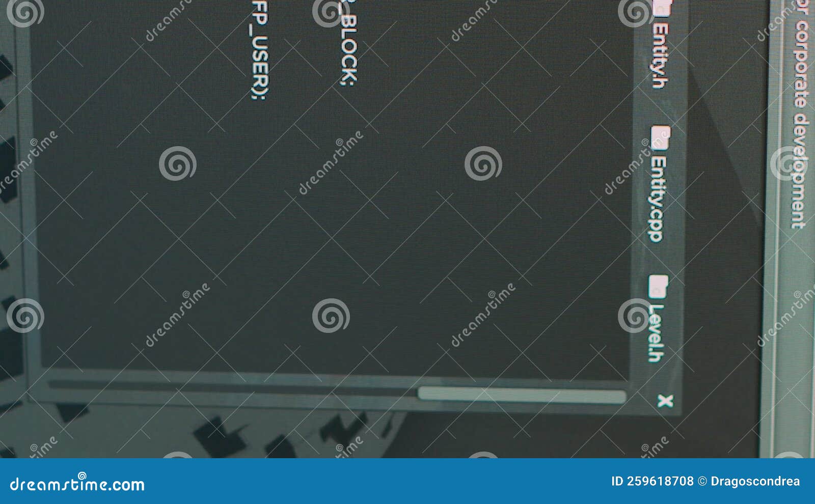 Vertical Video Monitor Of Software Developer Typing Programming Language And Html Script Stock