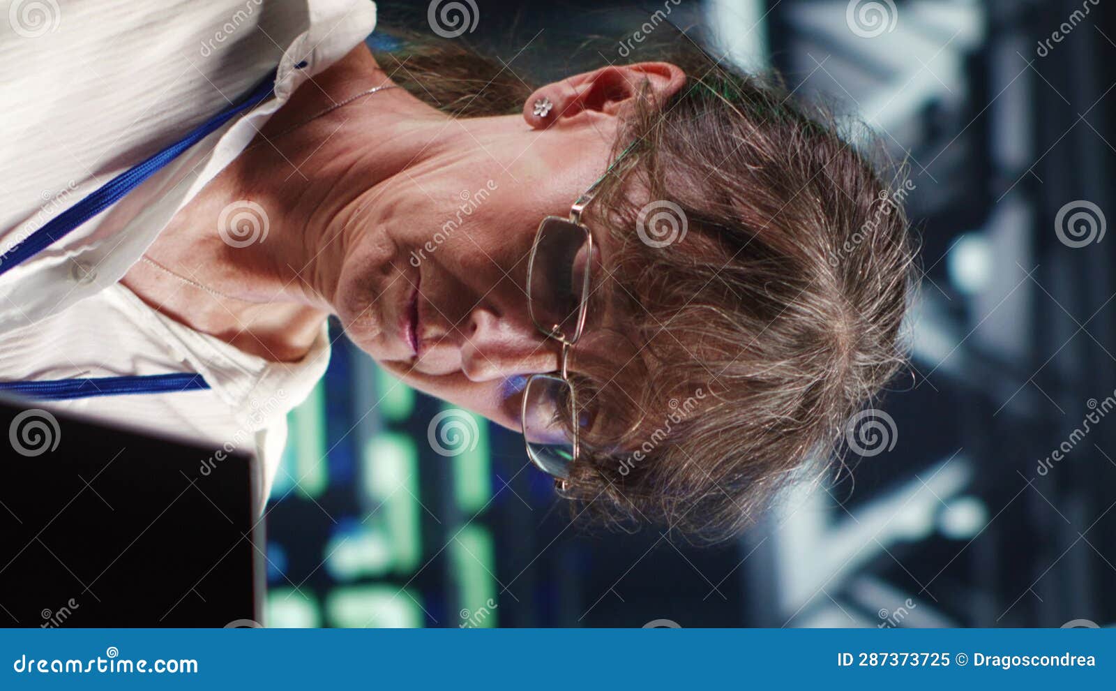 Vertical Worker Doing Regular Server Upgrades Stock Video - Video of industrial, software: 287373725