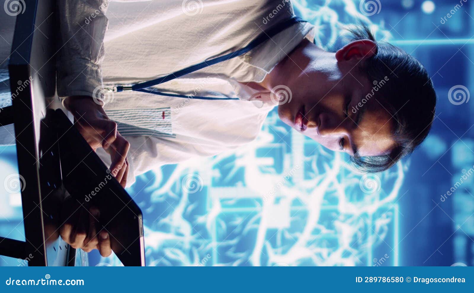 Vertical Video Developer Performs AI Simulations Stock Footage - Video ...