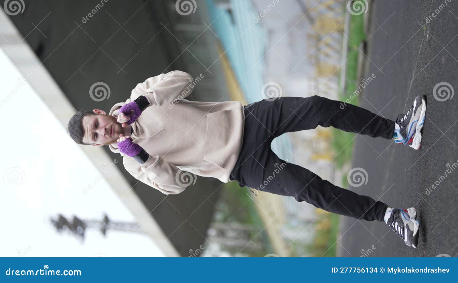 Vertical Video Slow Motion Training of Male Boxer Stock Footage - Video ...