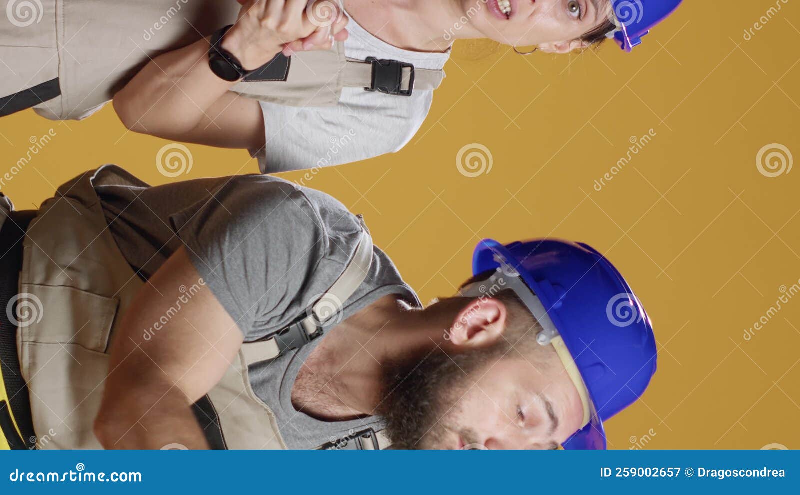 Vertical Video: Team of Contractors Praying To Work on Building ...