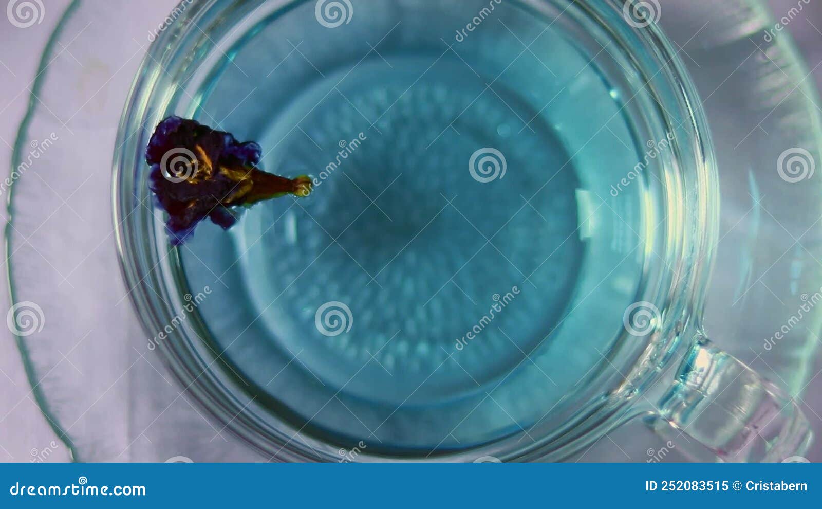 Diffusing Blue Color from a Dried Butterfly Pea Flower Stock Video ...