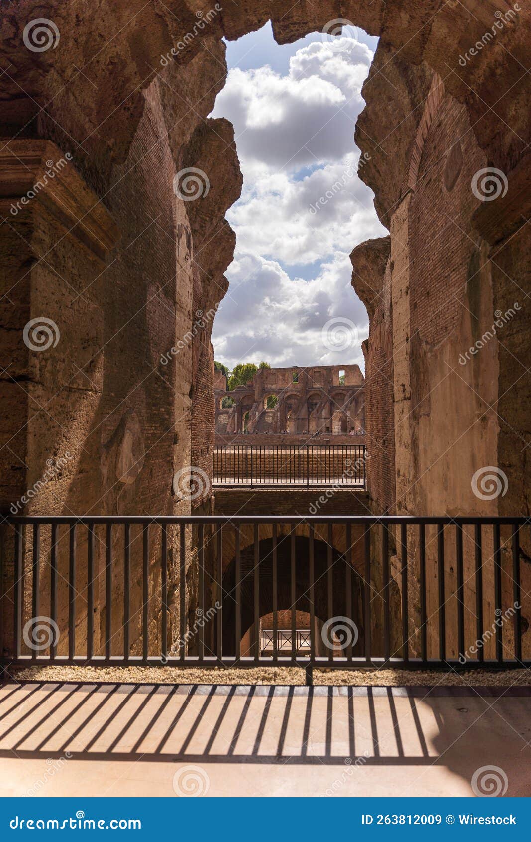 Vertical View of an Arch of Colosseum Building Stock Image - Image of ...