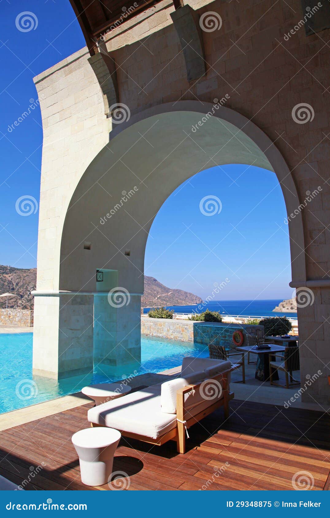 Arch Pool Terrace On Summer Resort (Greece) Royalty-Free Stock Photo ...