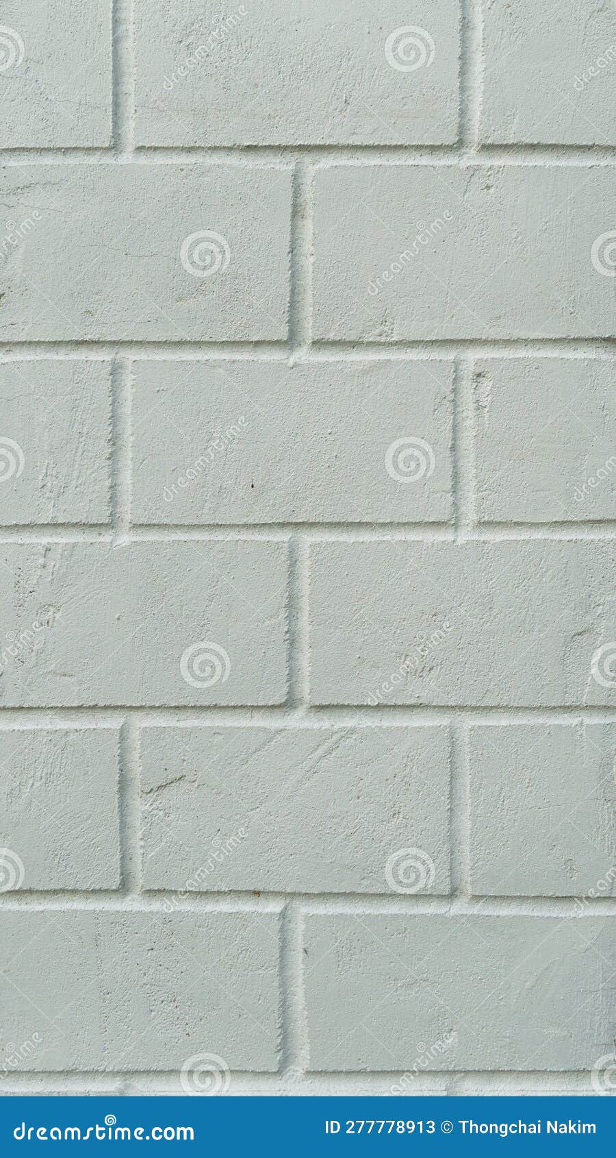 Vertical View of Bricks are Painted White. Stock Image - Image of ...