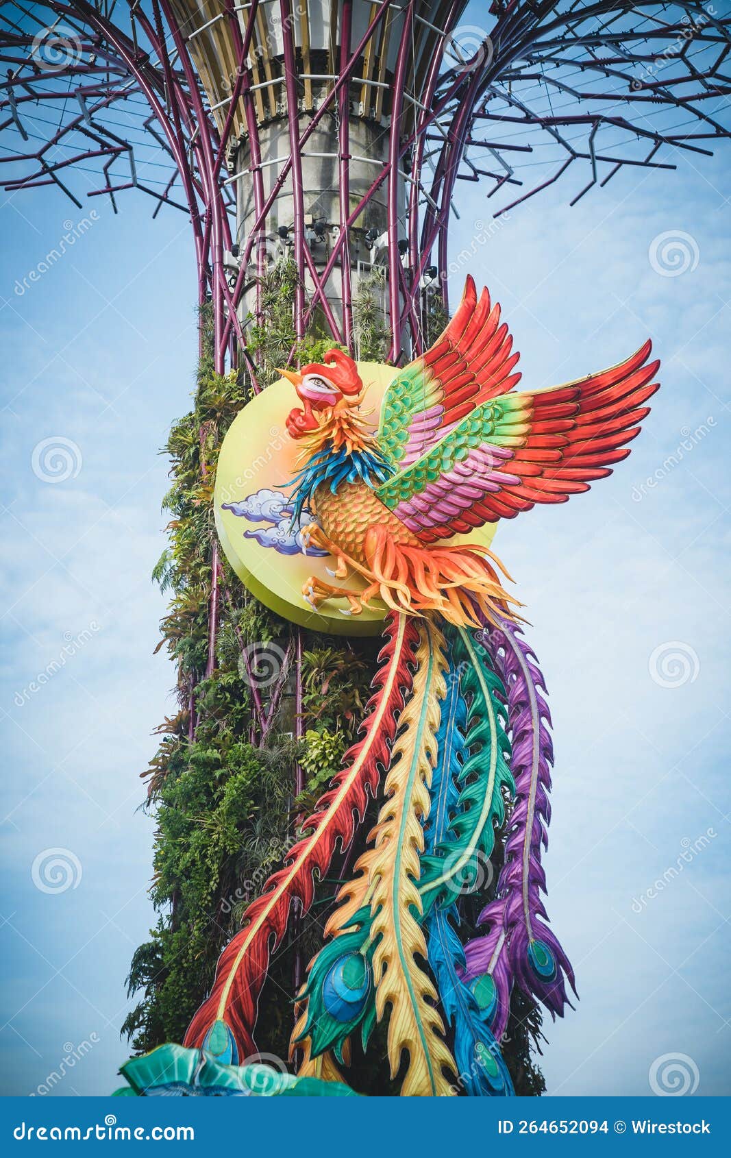 Vertical View of a Colorful Phoenix Decorated on a Plant in Gardens by ...