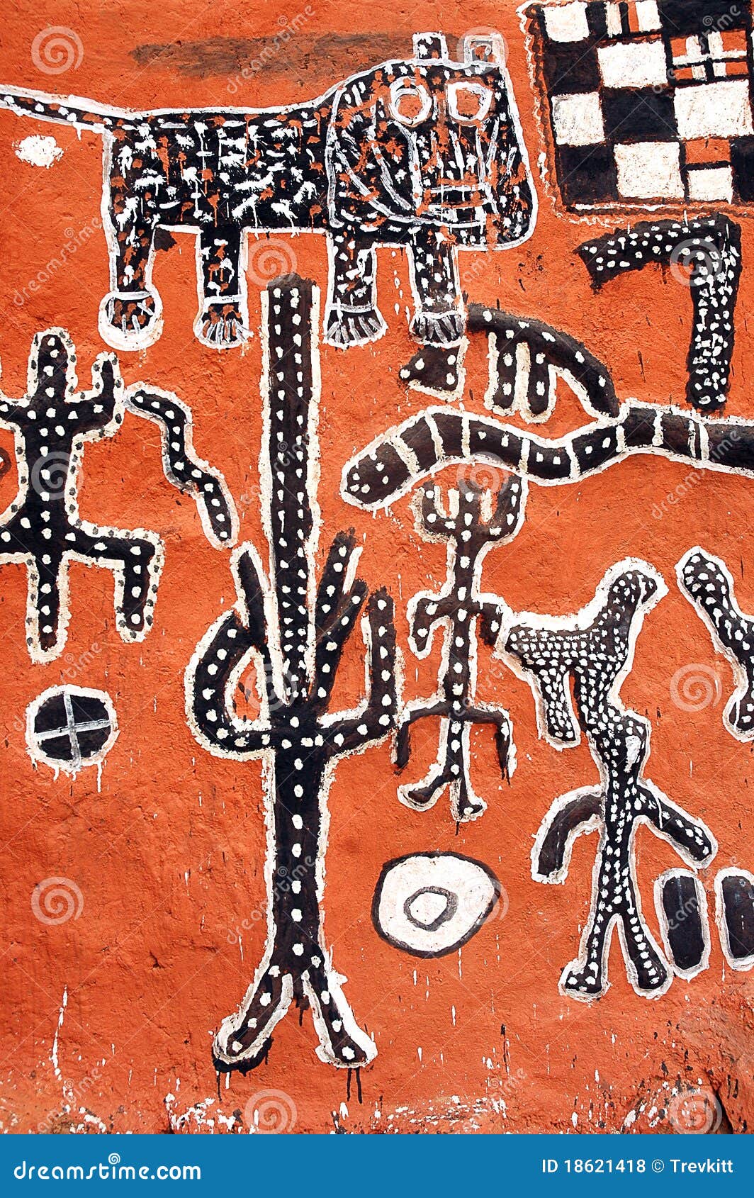 Vertical View of Dogon Artwork on a Building Stock Photo - Image of ...