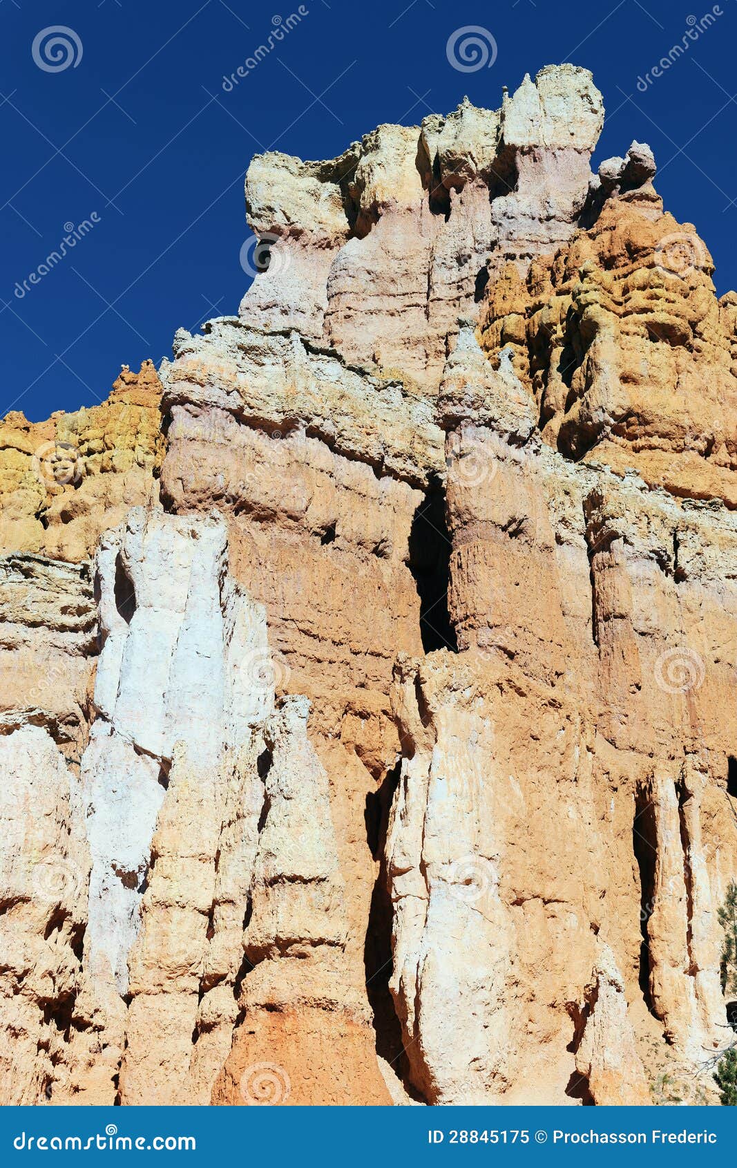 Vertical View of Famous Hoodoo Rocks Stock Image - Image of mountain ...