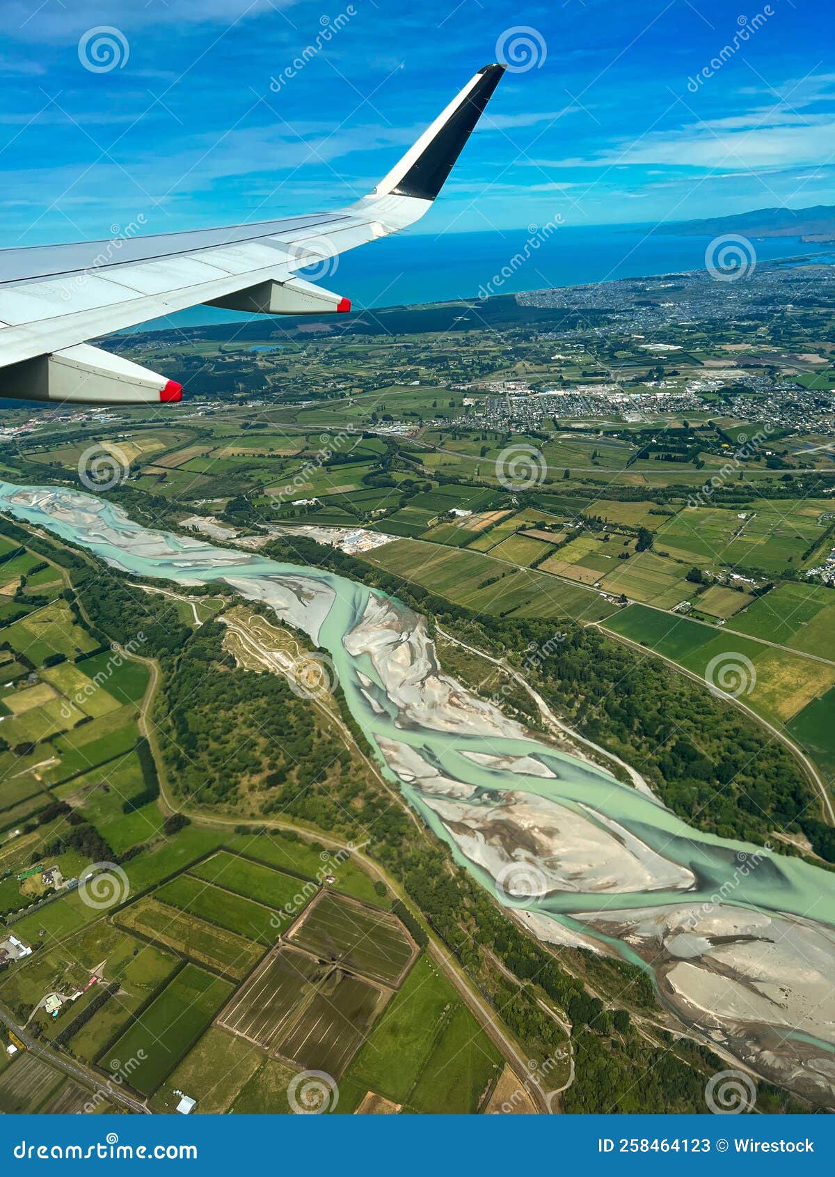 Vertical View of the Green Fields from an Airplane Stock Image - Image ...
