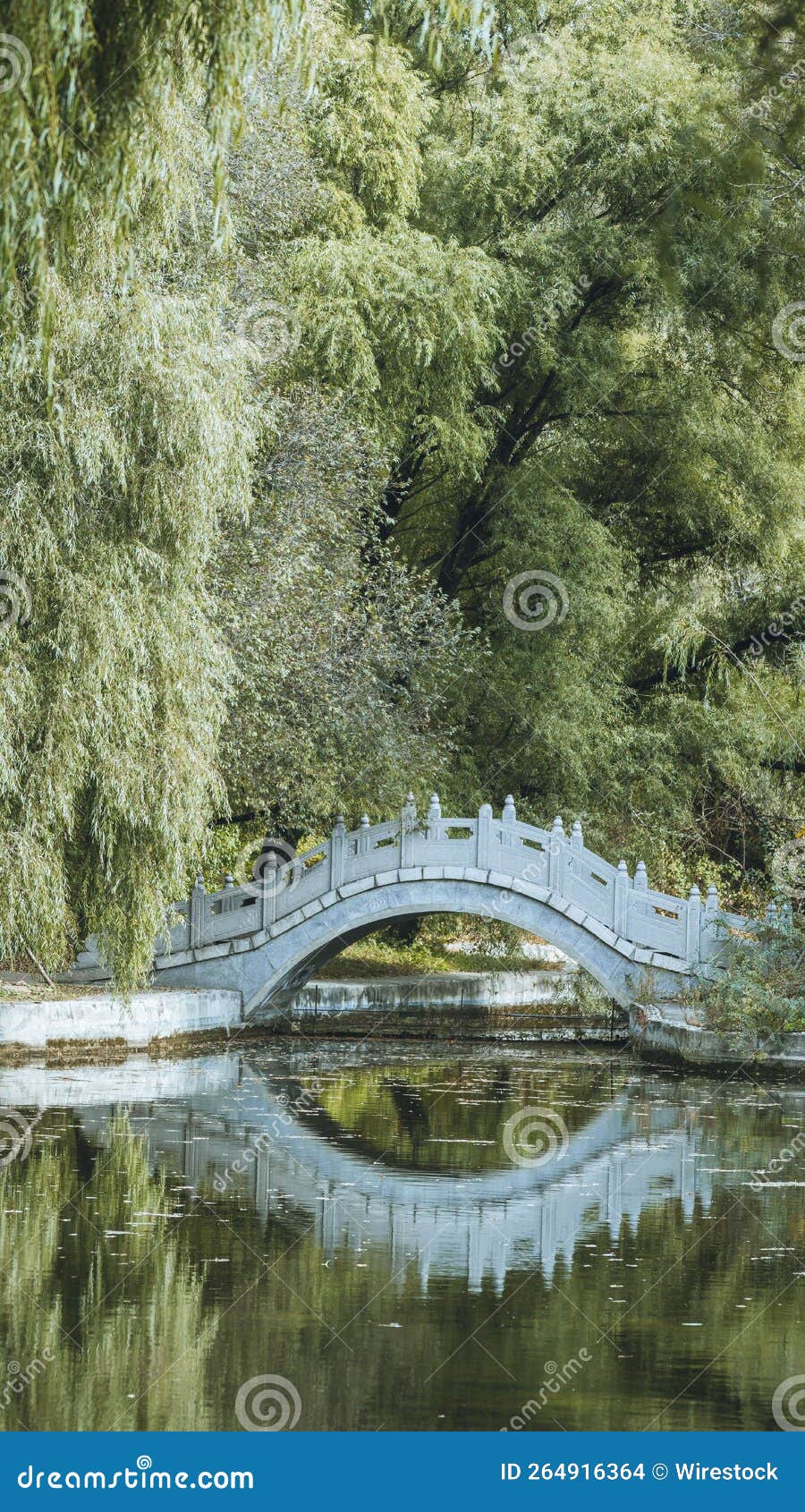 Vertical View of a Medieval Bridge Connecting the Riverbanks in a ...