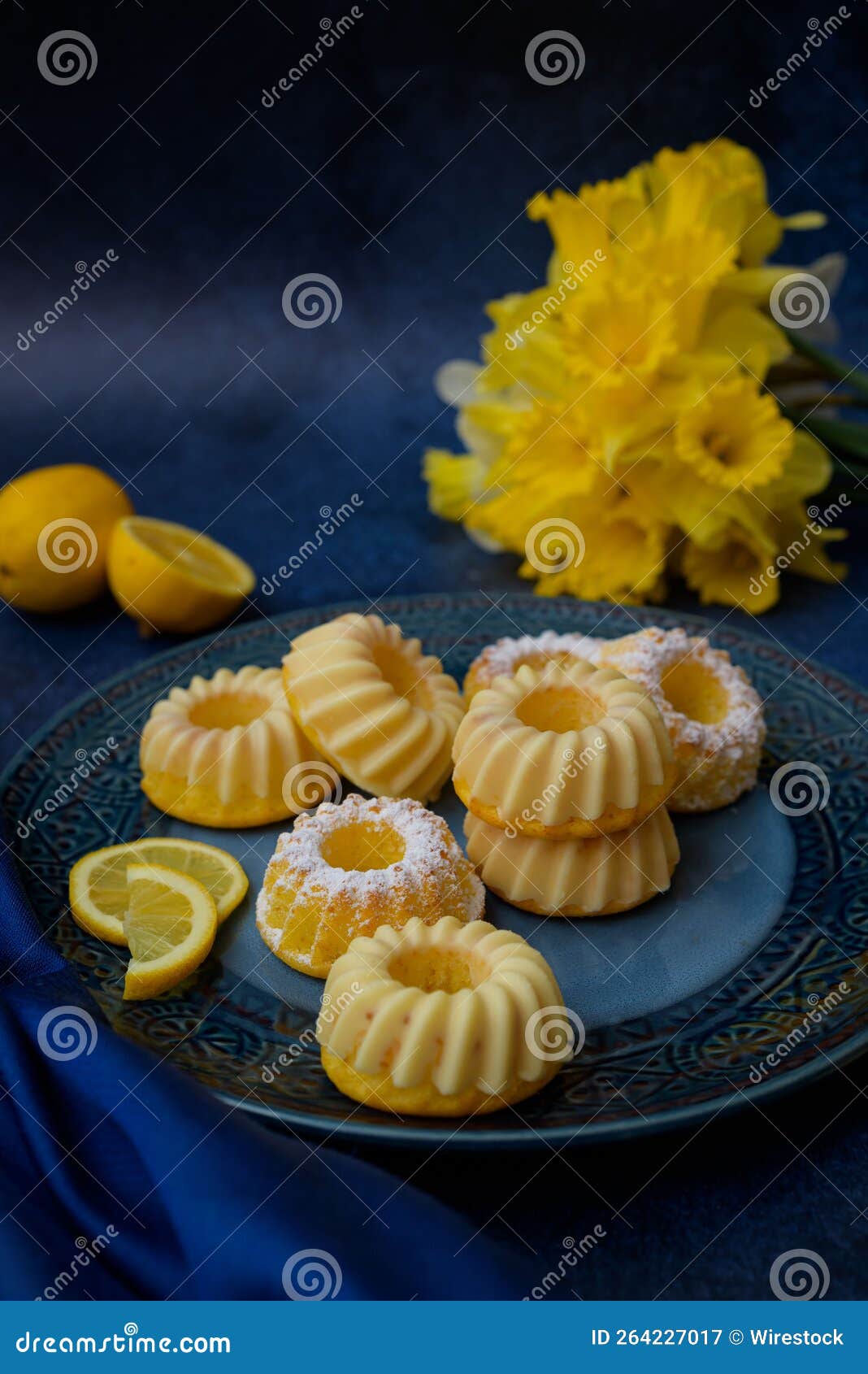 Vertical View of Mini Vanilla Bundt Cakes Stock Image - Image of ...