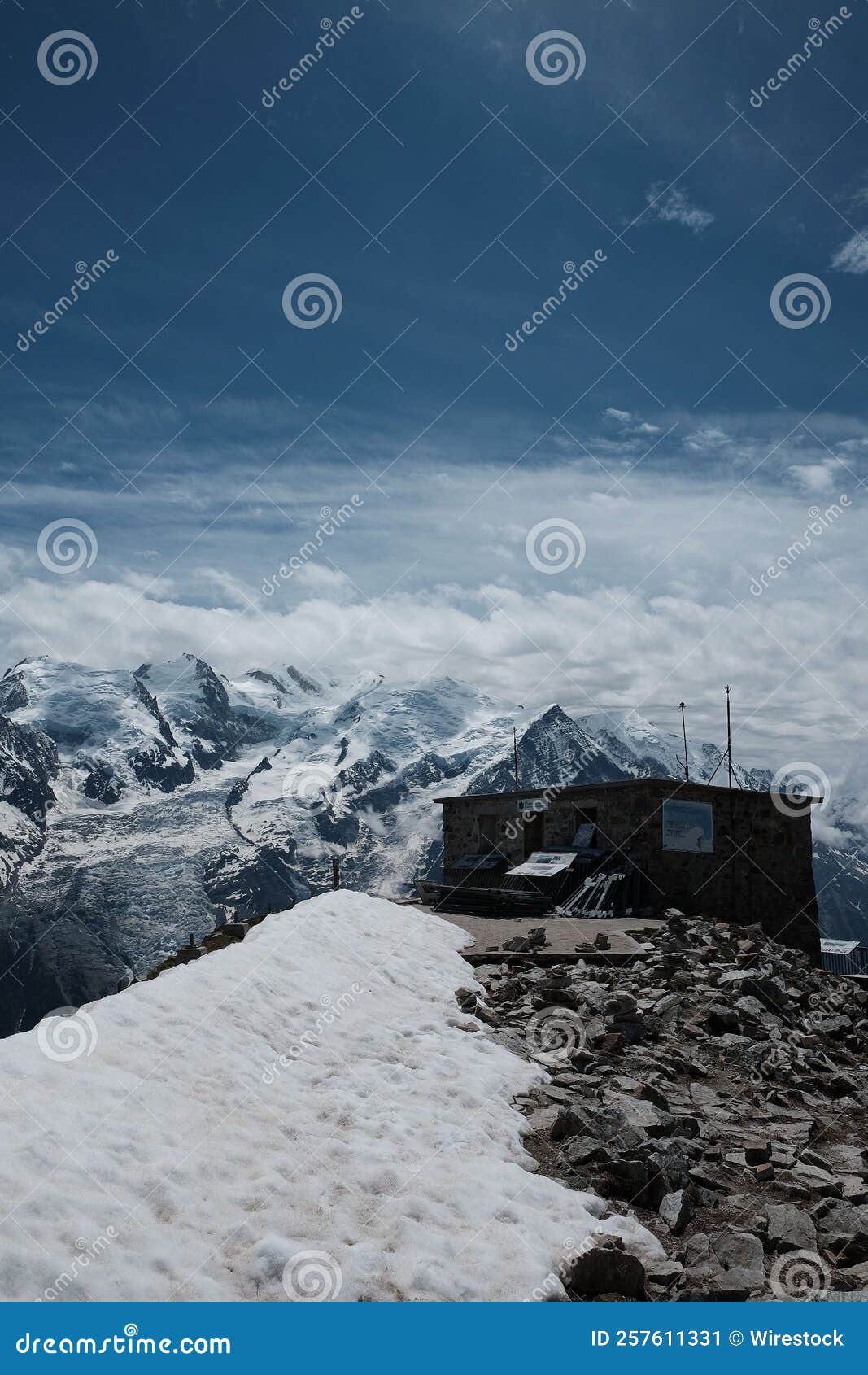 Vertical View of Mont Brevent with Mont Blanc Mountain Range in the ...