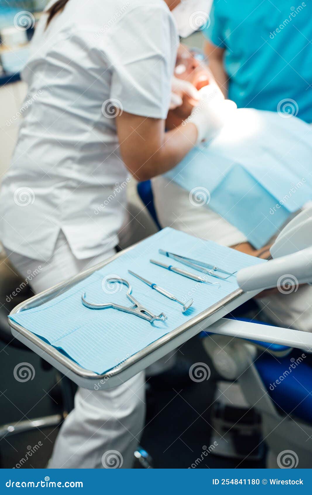 Vertical View of Nurses Healing the Teeth of the Client with Dental ...