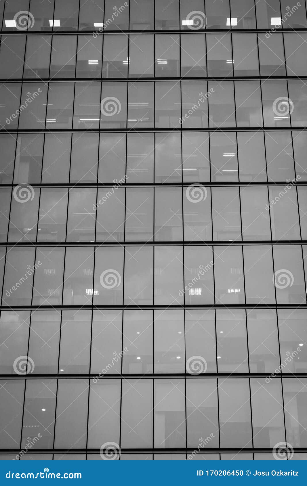 Vertical View of Office Building Windows Front Facade Stock Photo ...