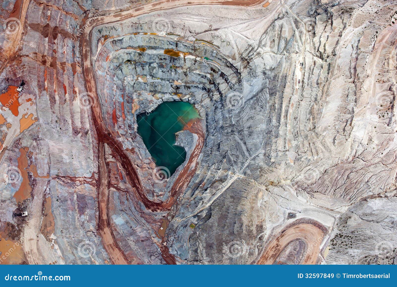 Vertical View of Open Pit Mining Stock Image - Image of large, heavy ...