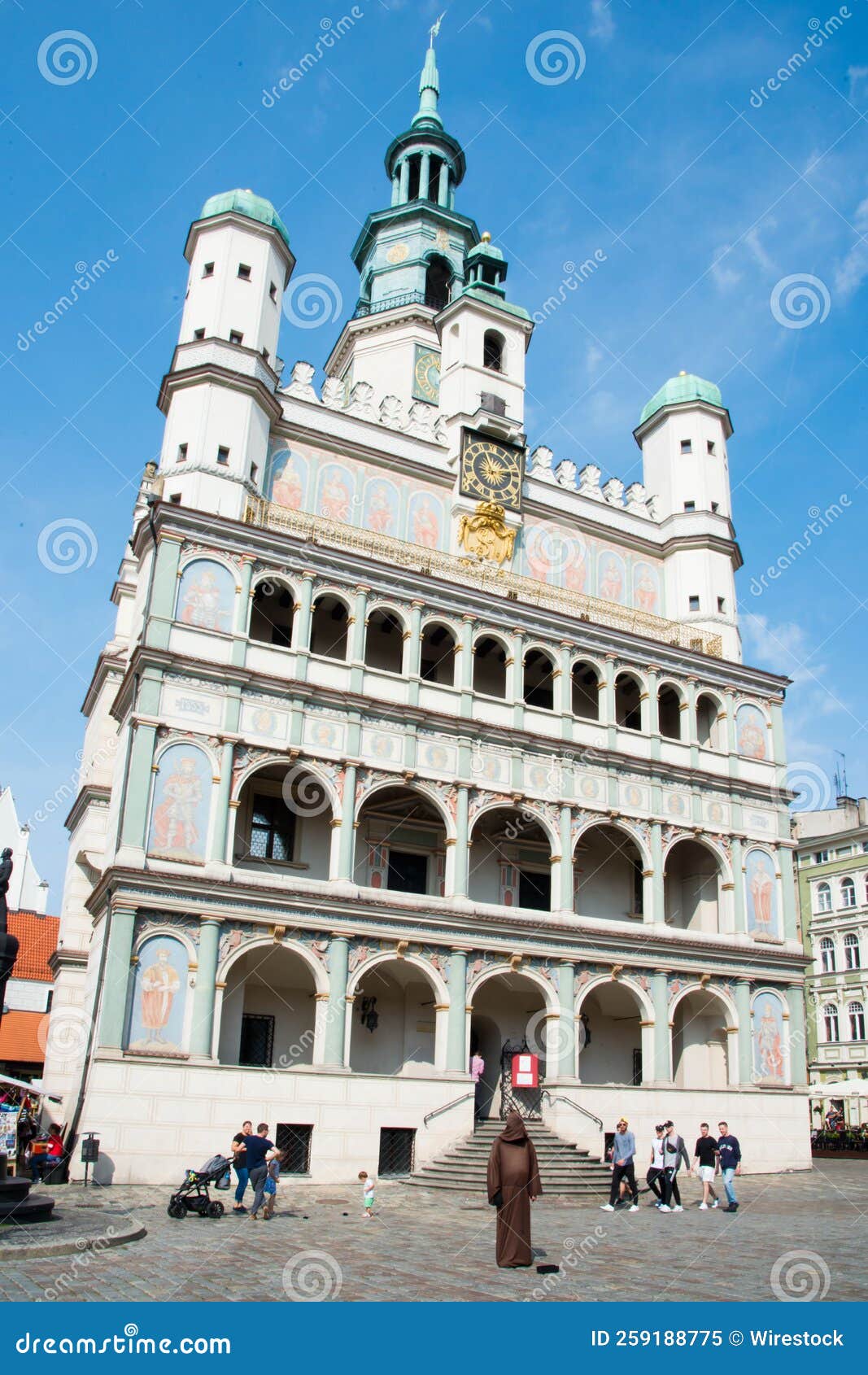 Vertical View of Poznan Town Hall Building Under the Blue Sky Editorial ...