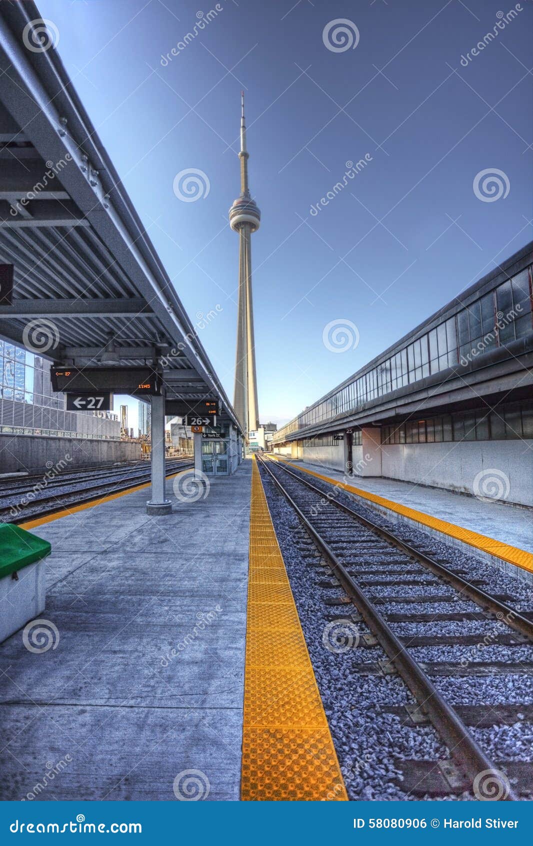 Vertical View of the Rail Lines in Downtown Toronto Stock Photo - Image ...