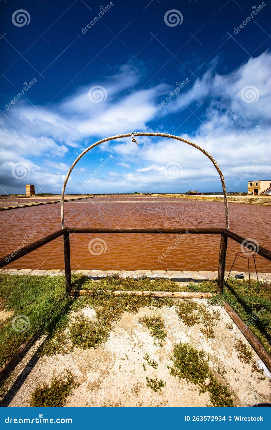 Vertical View of the Red Water in Saline Di Trapani E Paceco Stock Photo - Image of pond, saline ...