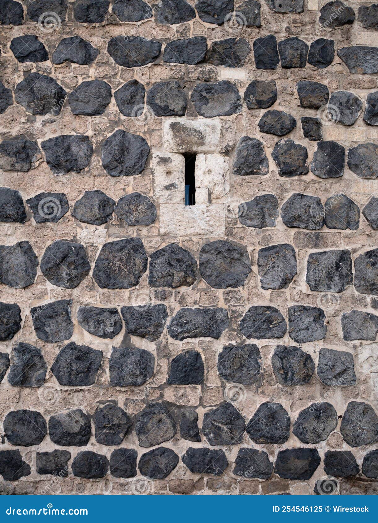 Vertical View of a Rough Stone Wall Stock Image - Image of cement ...