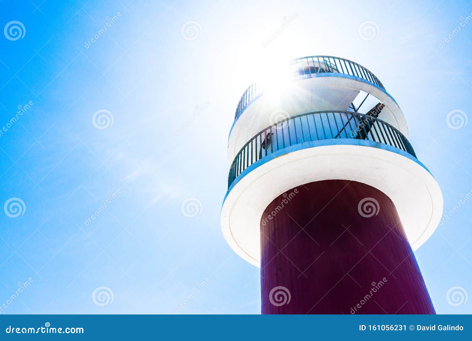 Vertical View of Sea Lighthouse with Blue Sky Stock Image - Image of ...