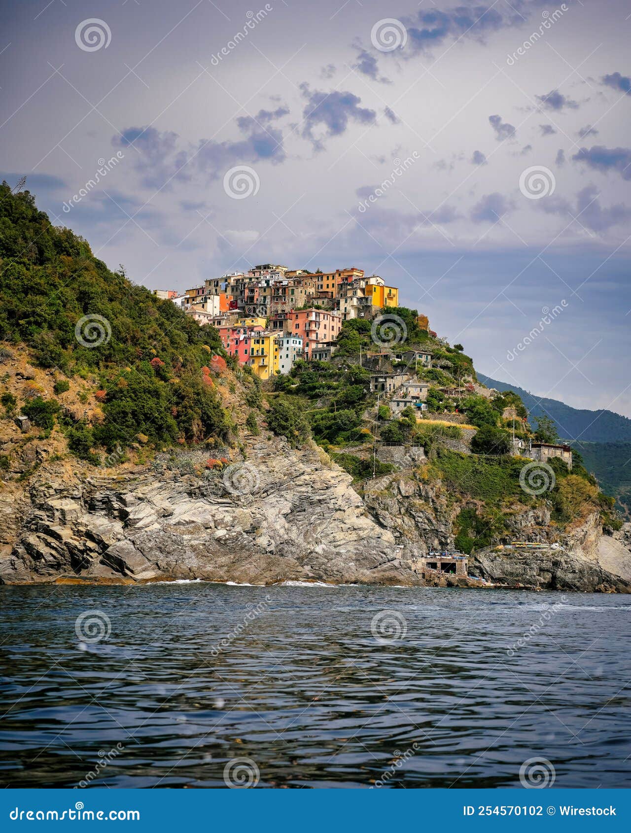 Vertical View of the Seaside Buildings between the Slopes Under the ...