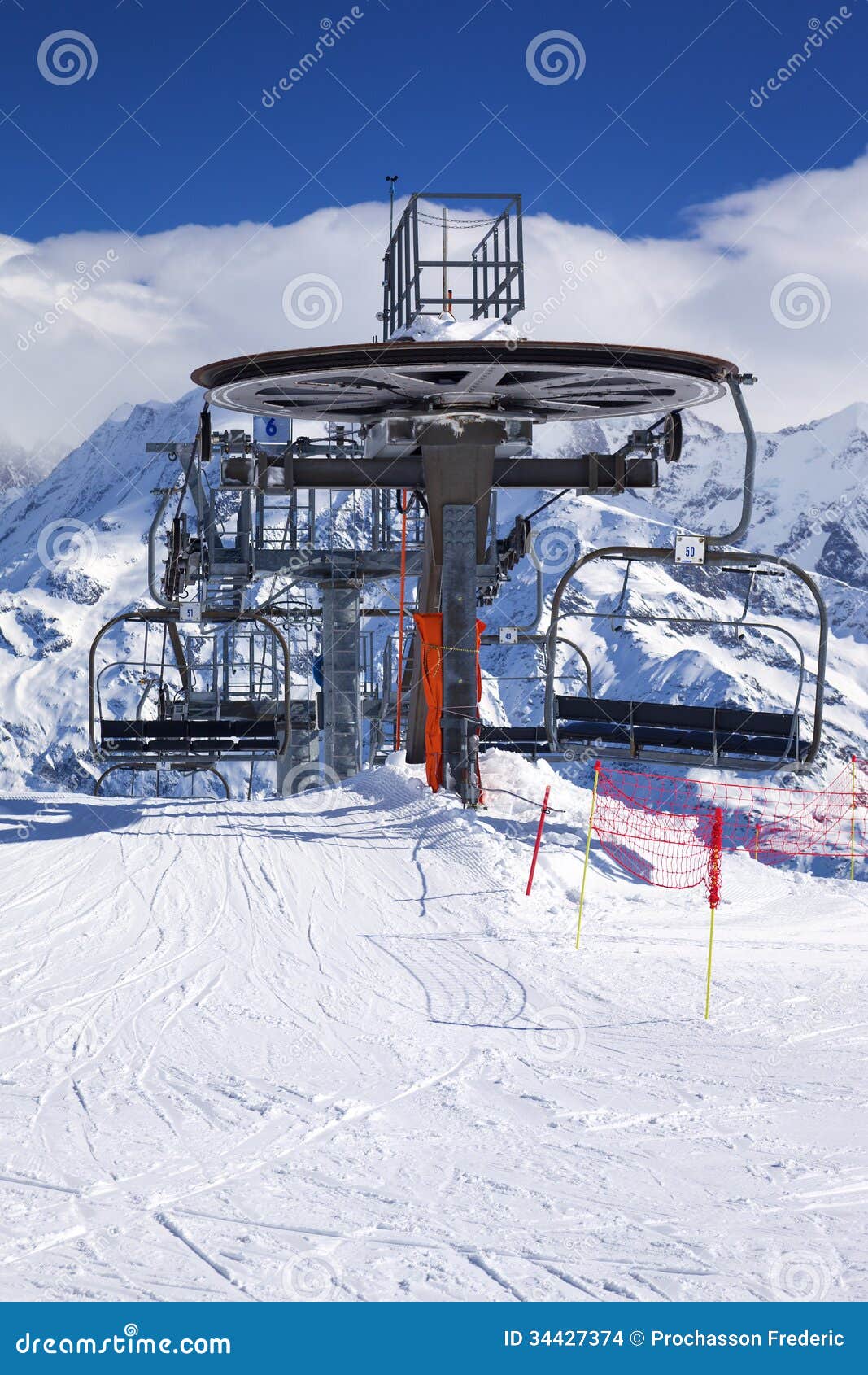 Vertical View of Ski Lift Chairs Stock Photo - Image of alpine, blue ...