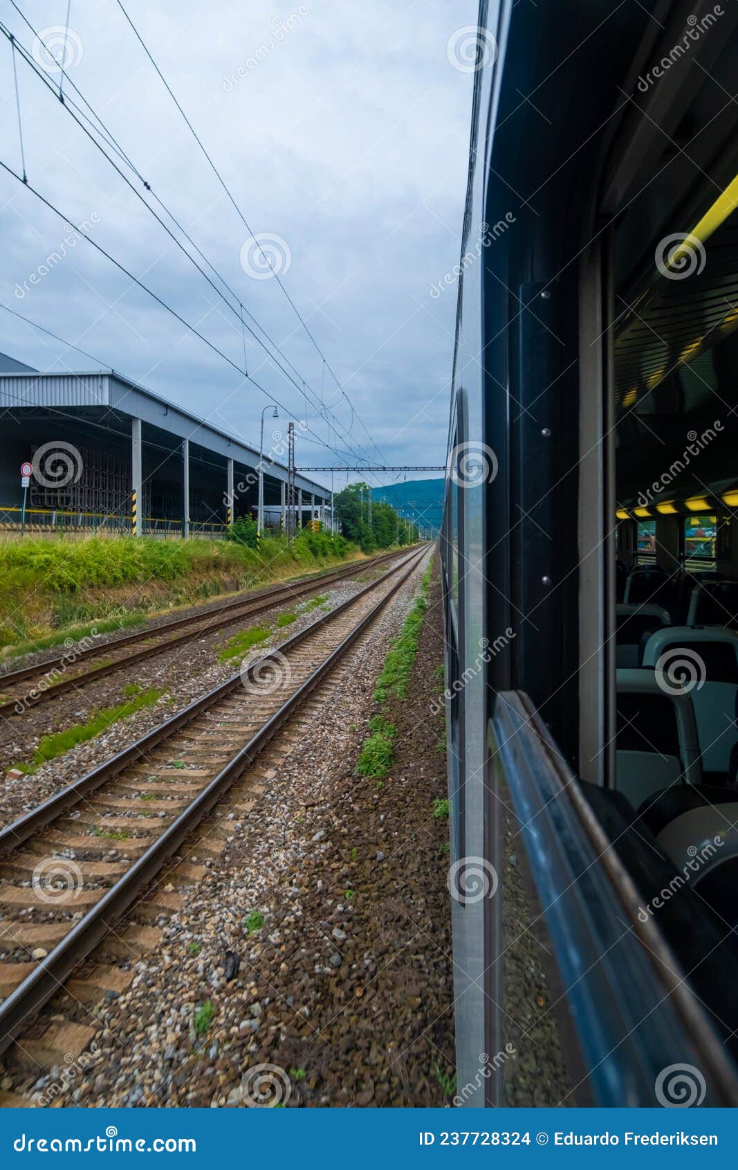 Vertical View of Train Station from the Train Window Editorial Stock ...