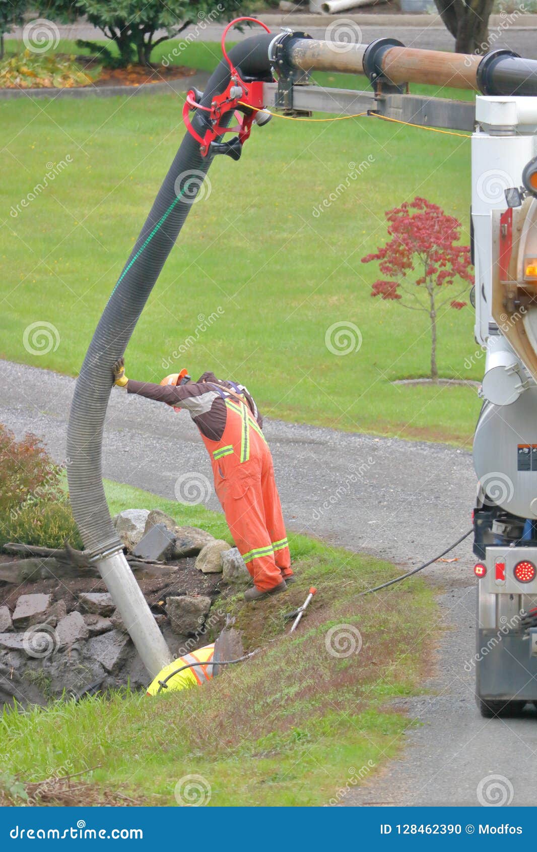 Work Crew and Industrial Power Vacuum Stock Photo - Image of machinery ...