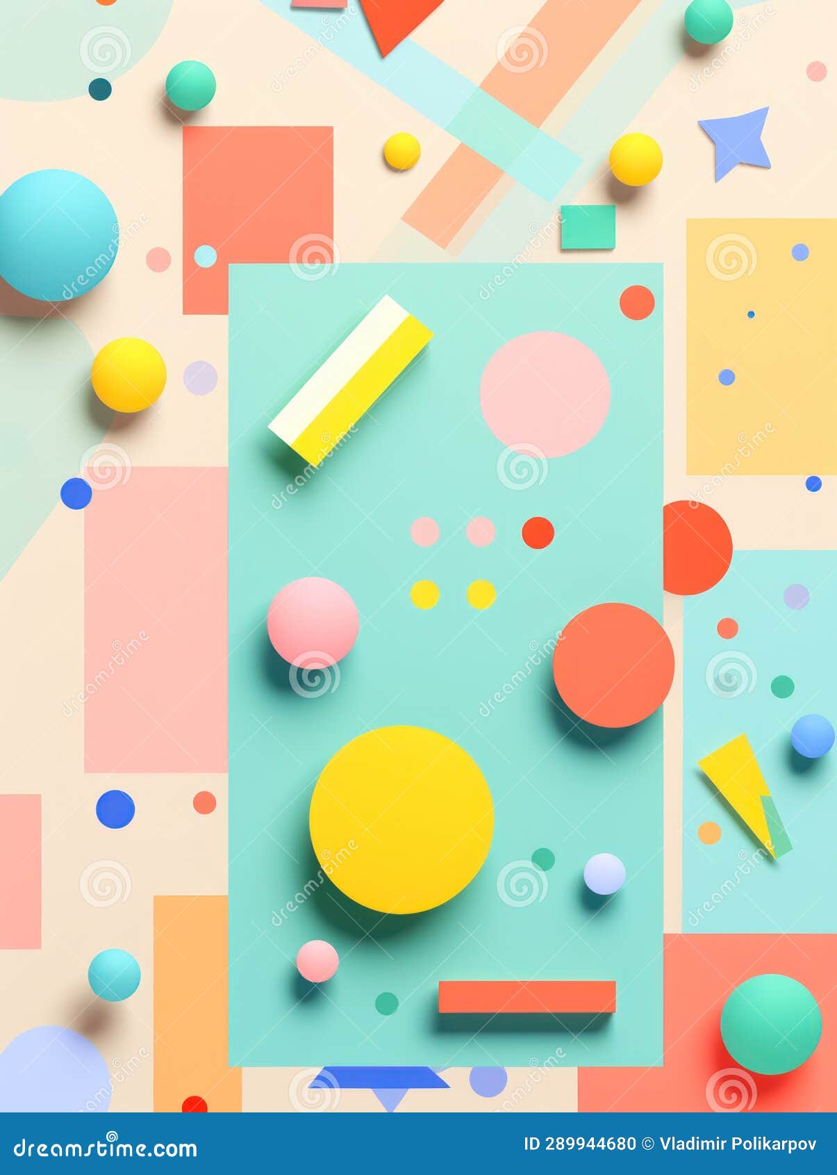 Vertical Wallpaper. Bright Geometric Shapes Background Stock ...