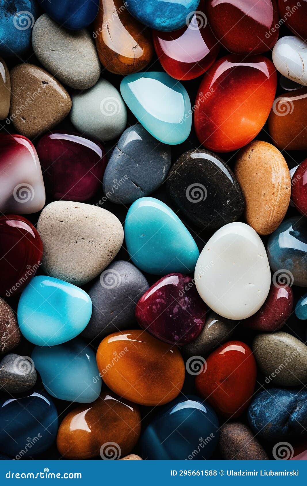 Vertical Wallpaper Made of Multi-colored Beach Stones. Background of ...