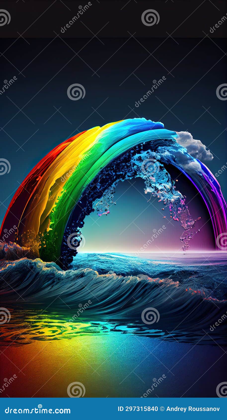 Vertical Wallpaper with Rainbow Gradient Colors. Ai Generated. Stock ...