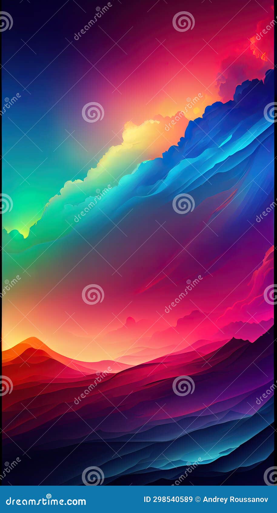 Vertical Wallpaper with Rainbow Gradient Colors. Ai Generated. Stock ...