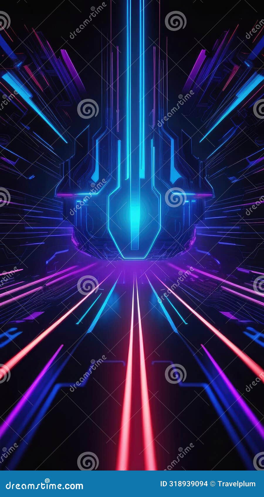 Vertical Wallpaper with a Technological Backdrop, Vertical Neon Stripes ...