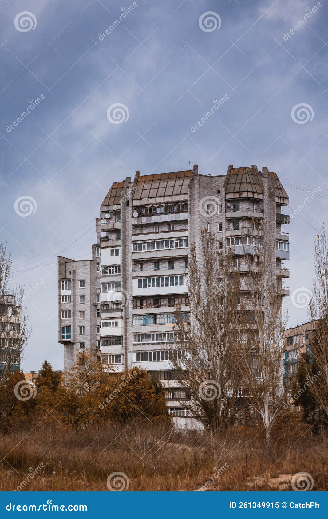 View of a High-rise Building in the Fall Stock Image - Image of ...
