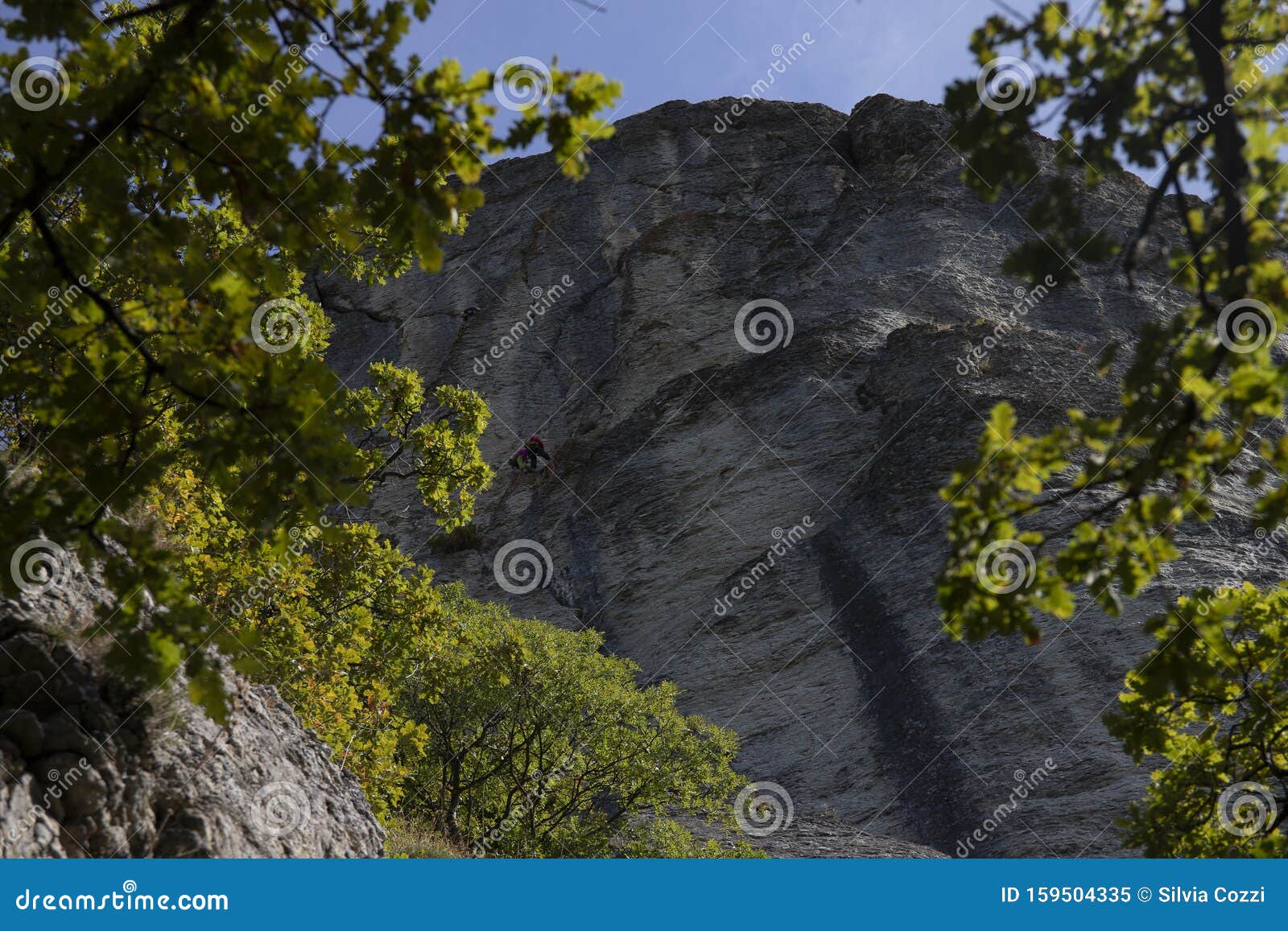 Vertical Walls With Climber Cinque Torri Stock Photography ...