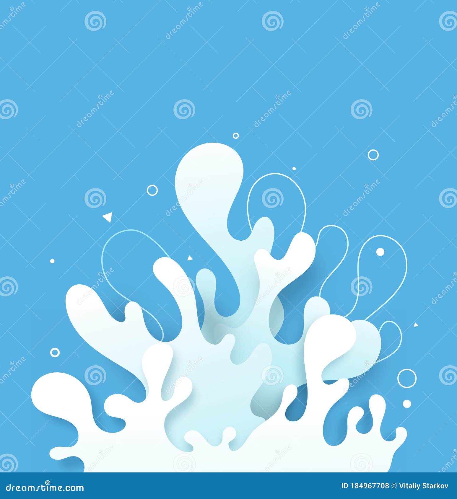 Vertical Water Splash Paper Cut Style Illustration Vector Stock Vector ...